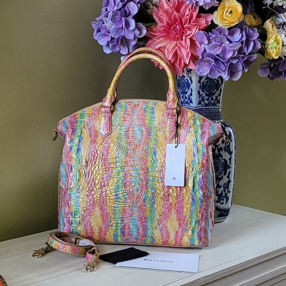 Brahmin | Bags | Brahmin Large Duxbury Satchel Saltwater Taffy ...